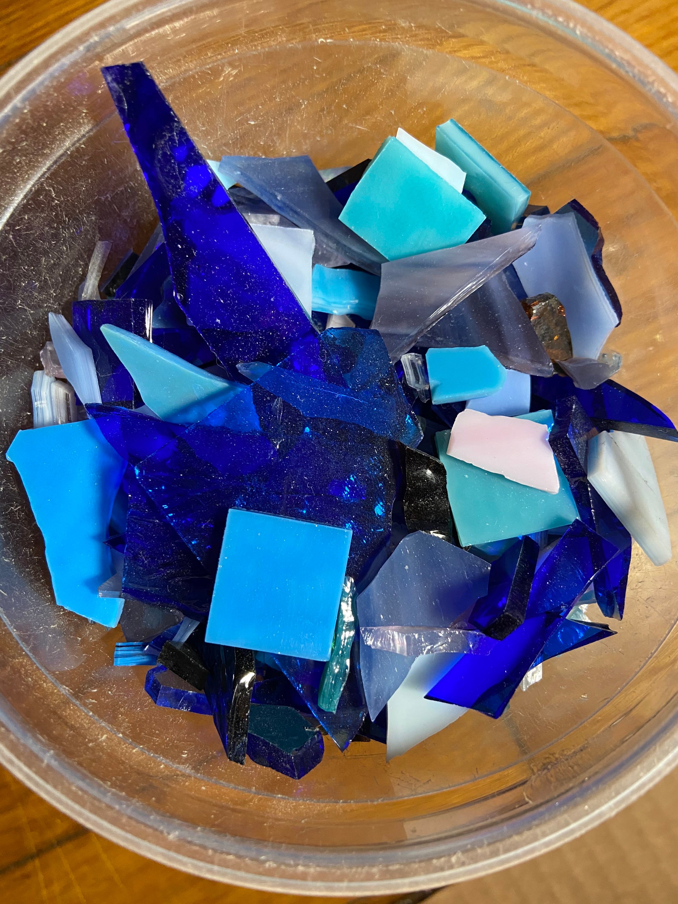 Bits of Blue Glass Shards for Mosaic Art Designing - Etsy
