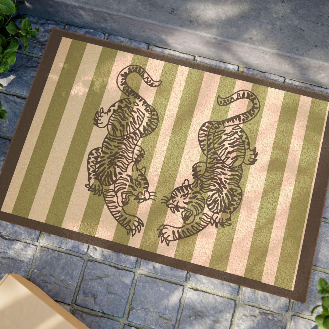 Bold Tiger Aesthetic Entryway Home Decor Jungle Tropical Designs Custom ...
