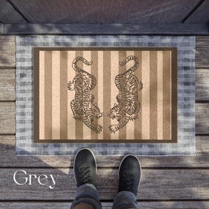 Vintage Tiger Welcome Mat Gift Idea for Homeowner Front Door Decoration ...