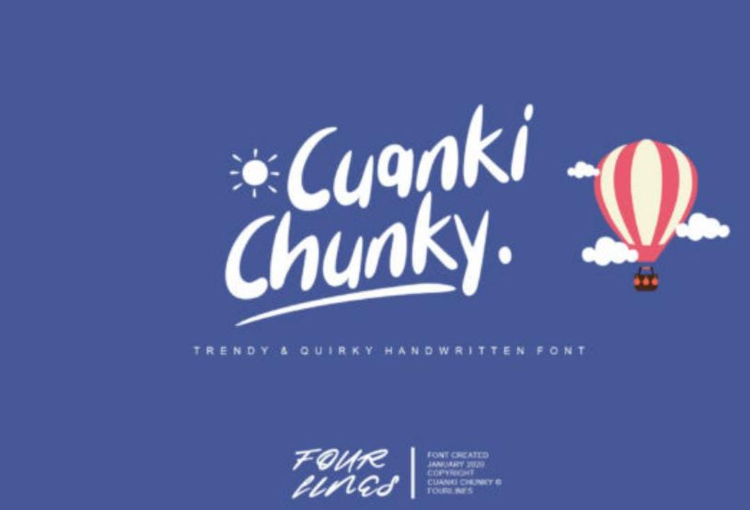 Cuanki Chunky Font, Script Font, Beautiful Font, Vintage Font, Retro Font, Calligraphy Font ...