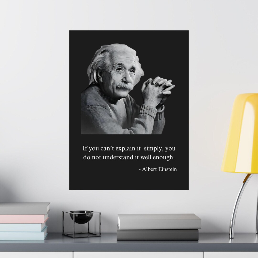 Einstein Quote Poster, Inspirational Wall Art, Matte Vertical Posters ...