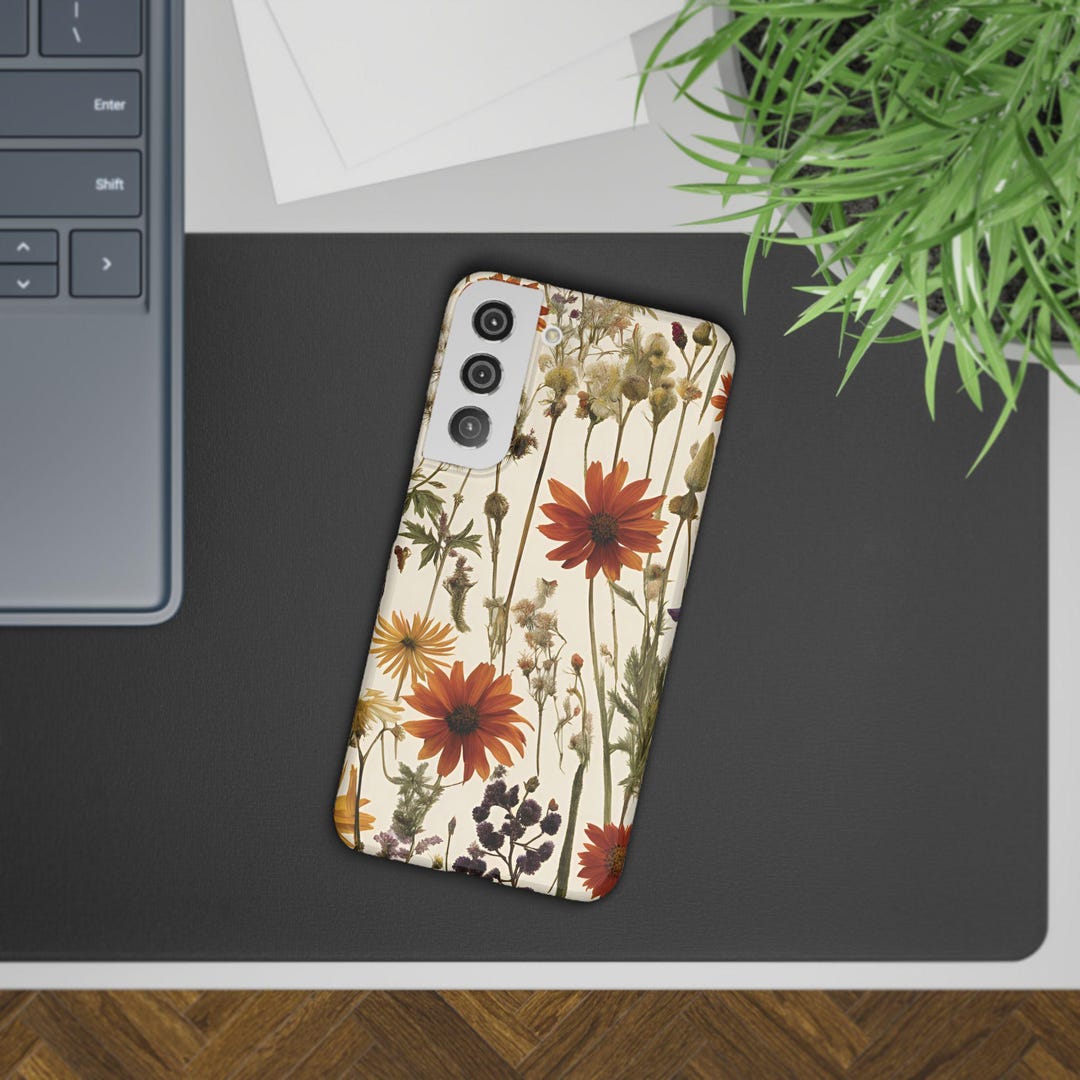 Sunflower Samsung Phone Case: Summer Wildflower Print, Slim Protective ...