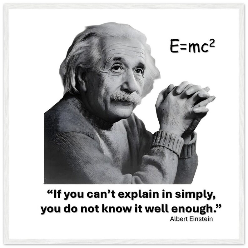Einstein Quote Poster: Minimalist Inspirational Office Decor - Etsy