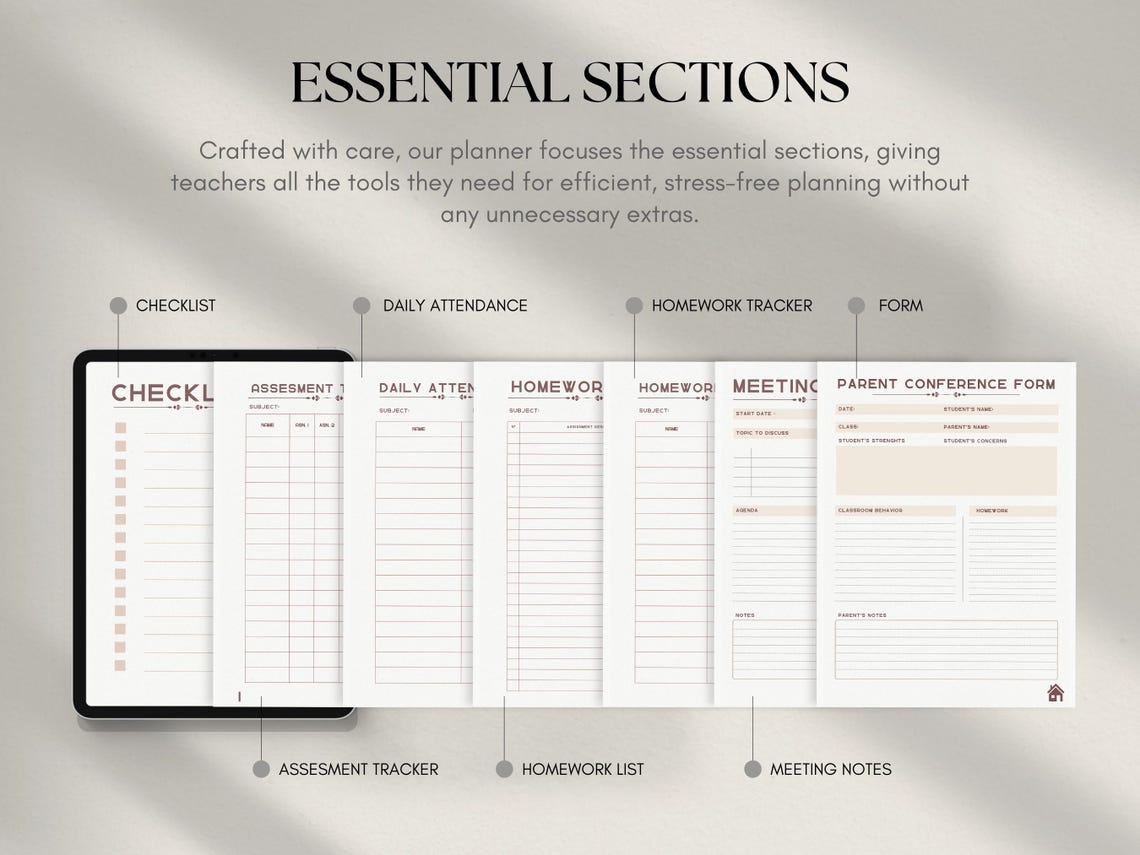 Digital Teacher Planner Simple Digital Planner School Planner Undated ...