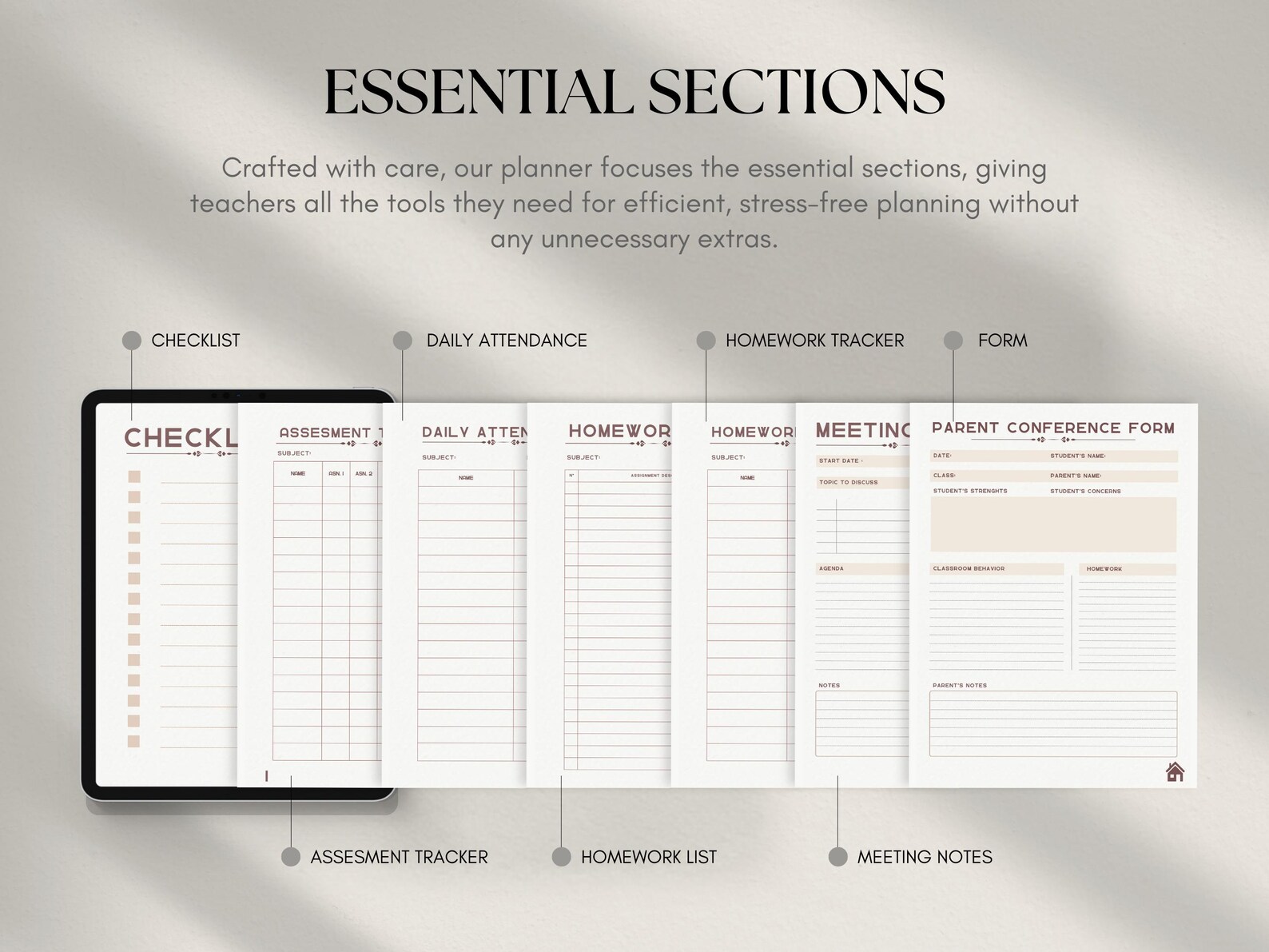 Digital Teacher Planner Simple Digital Planner School Planner Undated ...