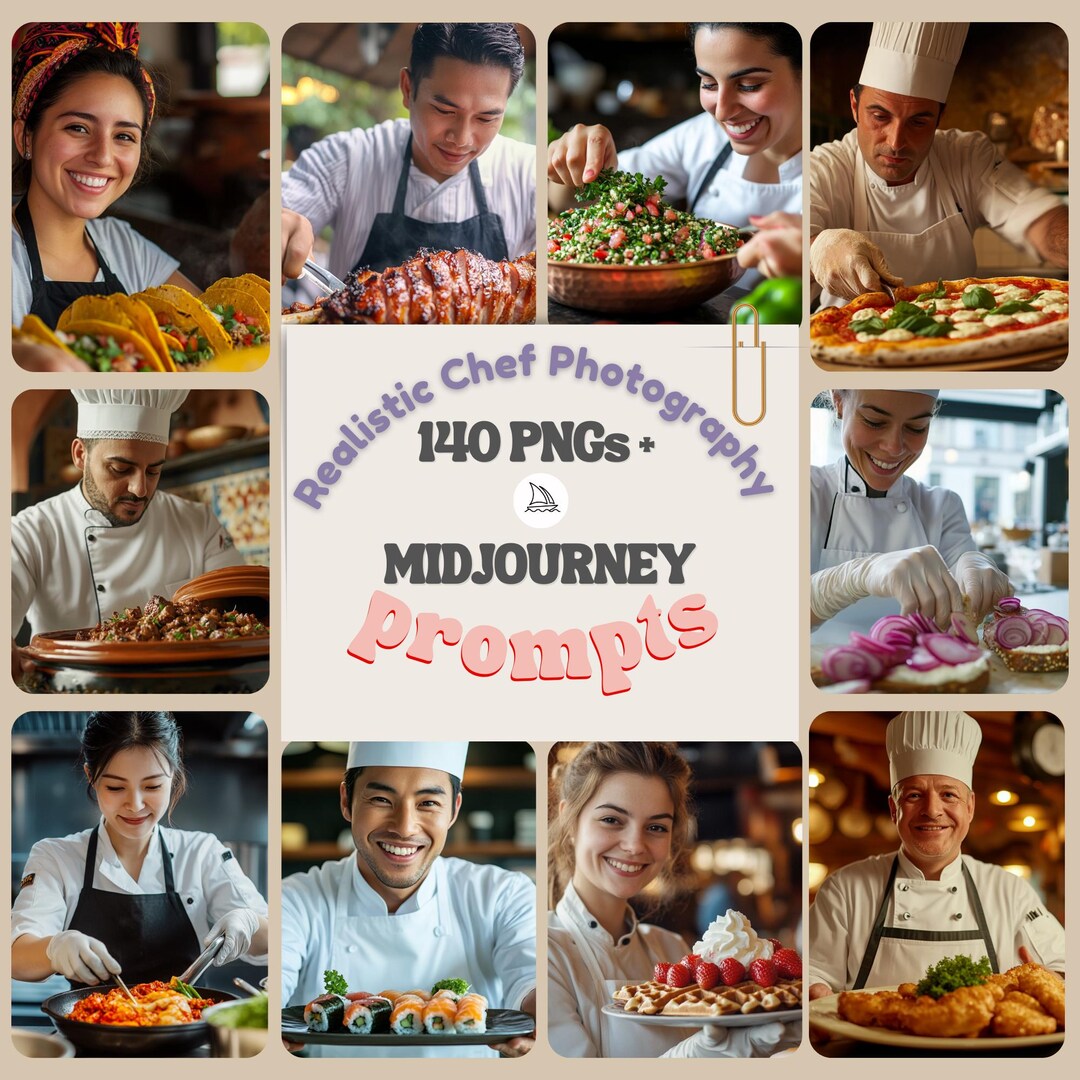 Midjourney Prompts for Realistic Chef Photography V6.1 & 140+ PNG ...