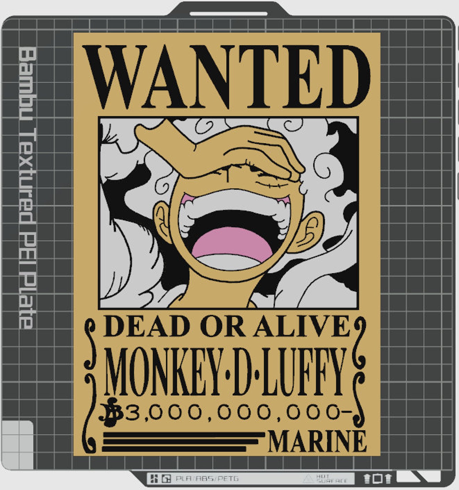 Monkey D. Luffy Gear 5 Wanted Poster .stl DIGITAL DOWNLOAD - Etsy
