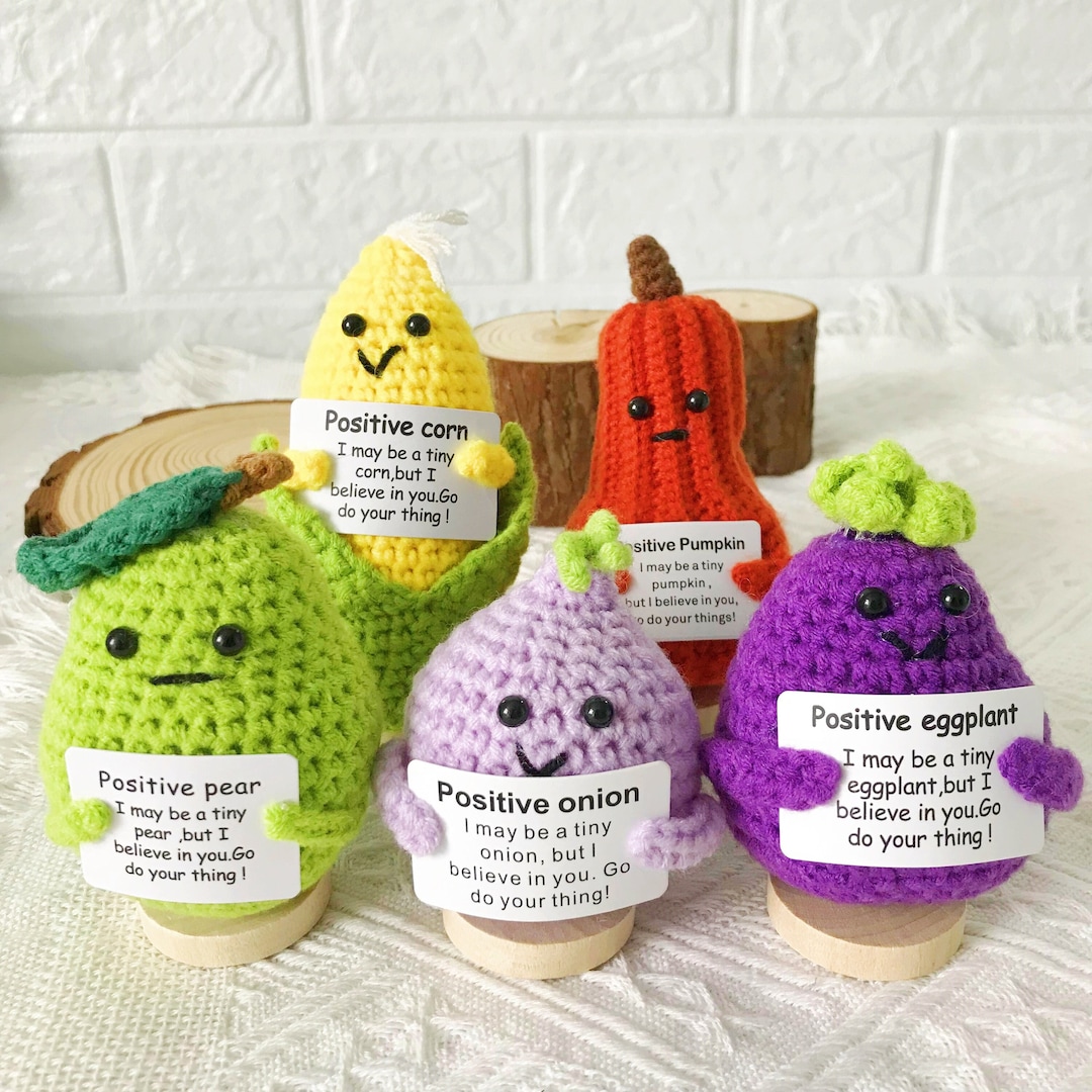 Handmade Crochet Positive Vegetables,desk Accessory,cheering up Gift ...
