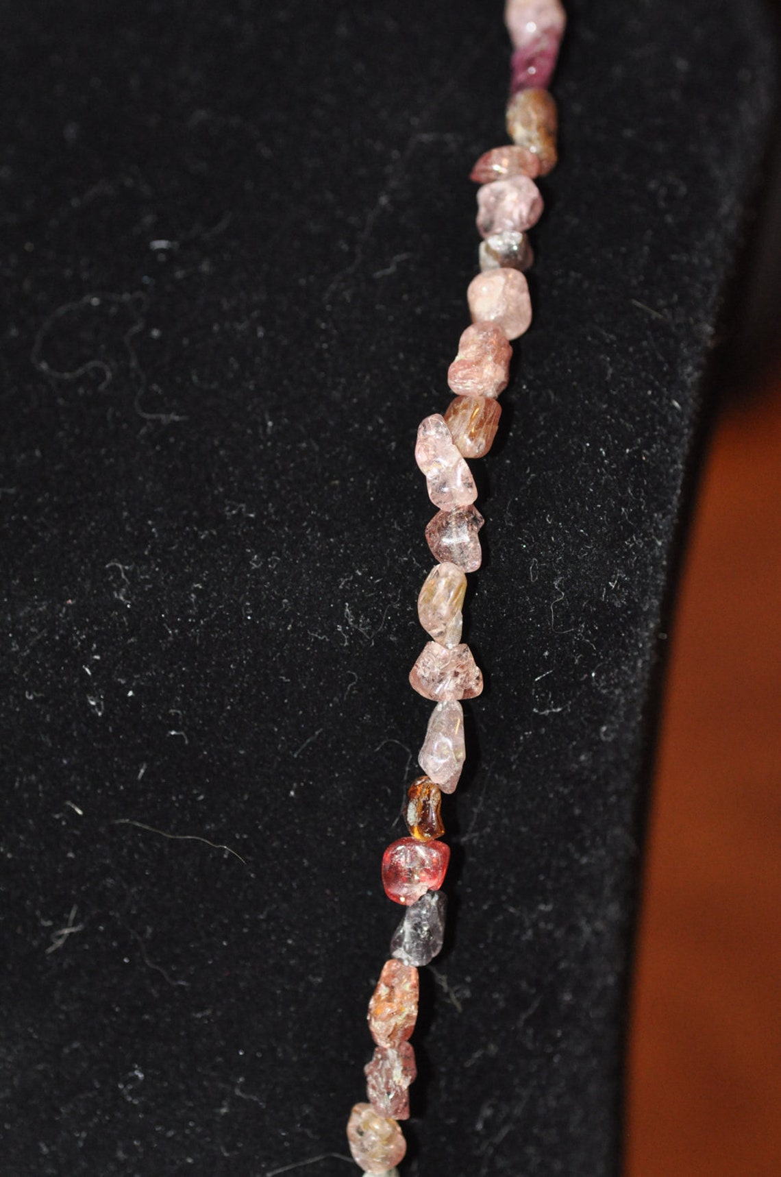 Tourmaline Necklace With Vintage Button Pendant | Etsy