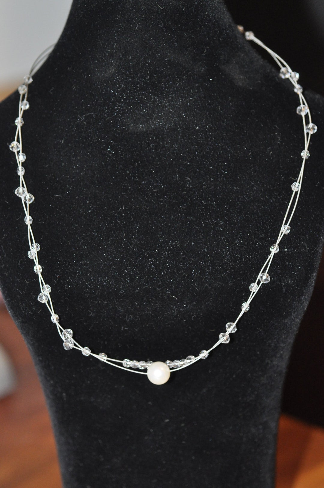 Floating Crystal Necklace - Etsy