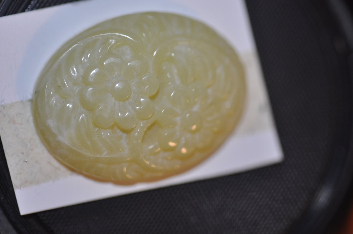 Carved Floral Oval Lemon Jasper Cabochon - Etsy