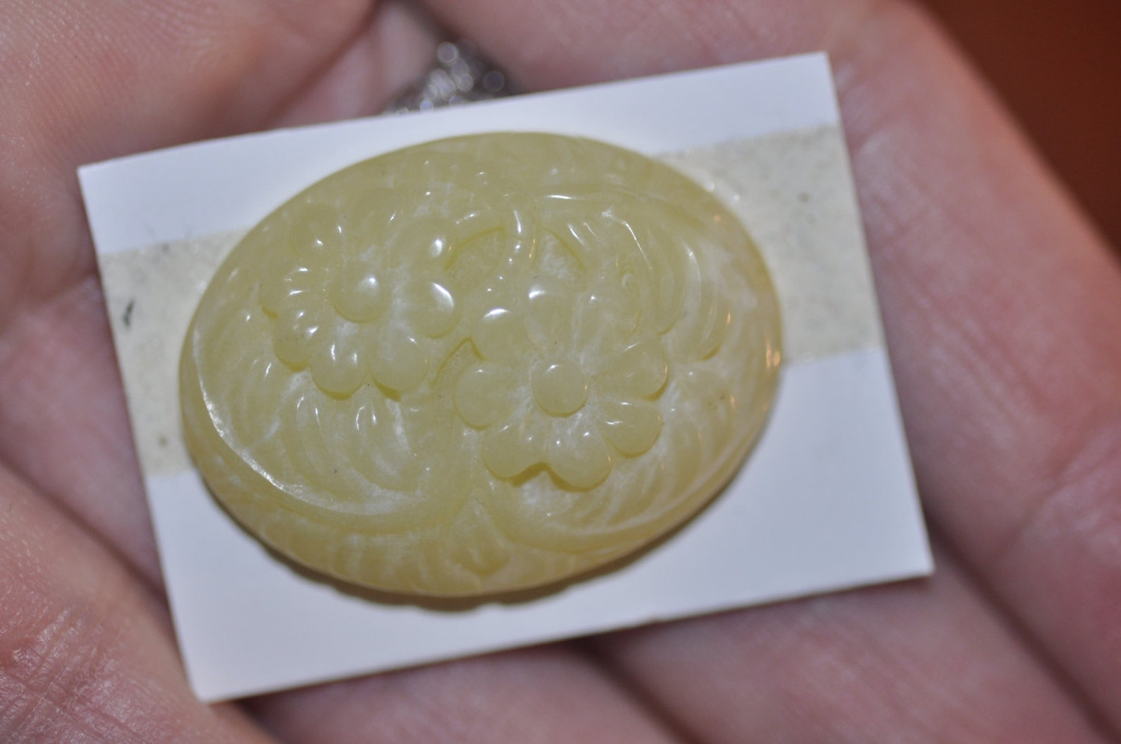 Carved Floral Oval Lemon Jasper Cabochon - Etsy