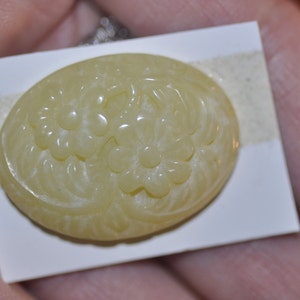 Carved Floral Oval Lemon Jasper Cabochon - Etsy