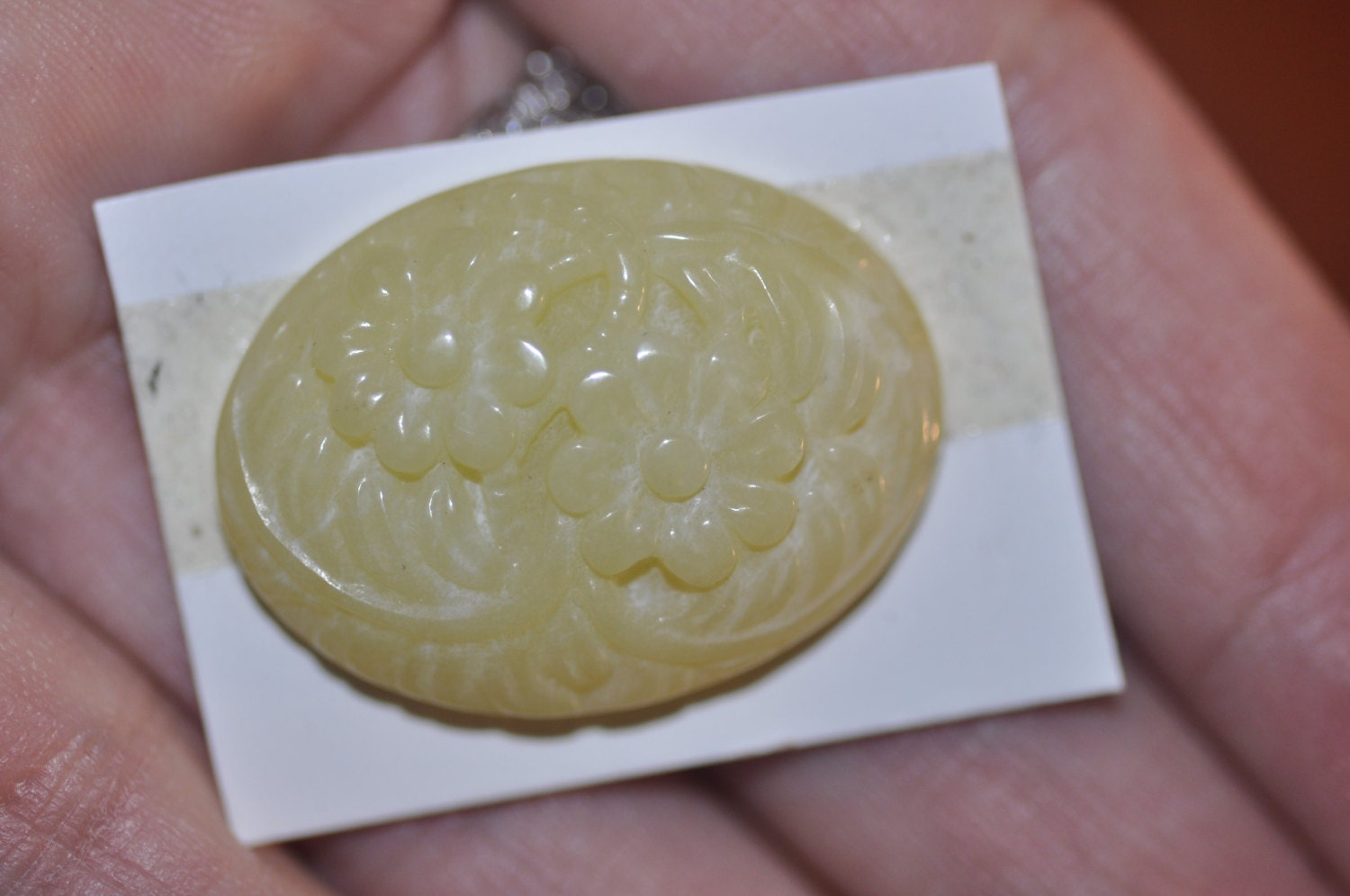 Carved Floral Oval Lemon Jasper Cabochon - Etsy