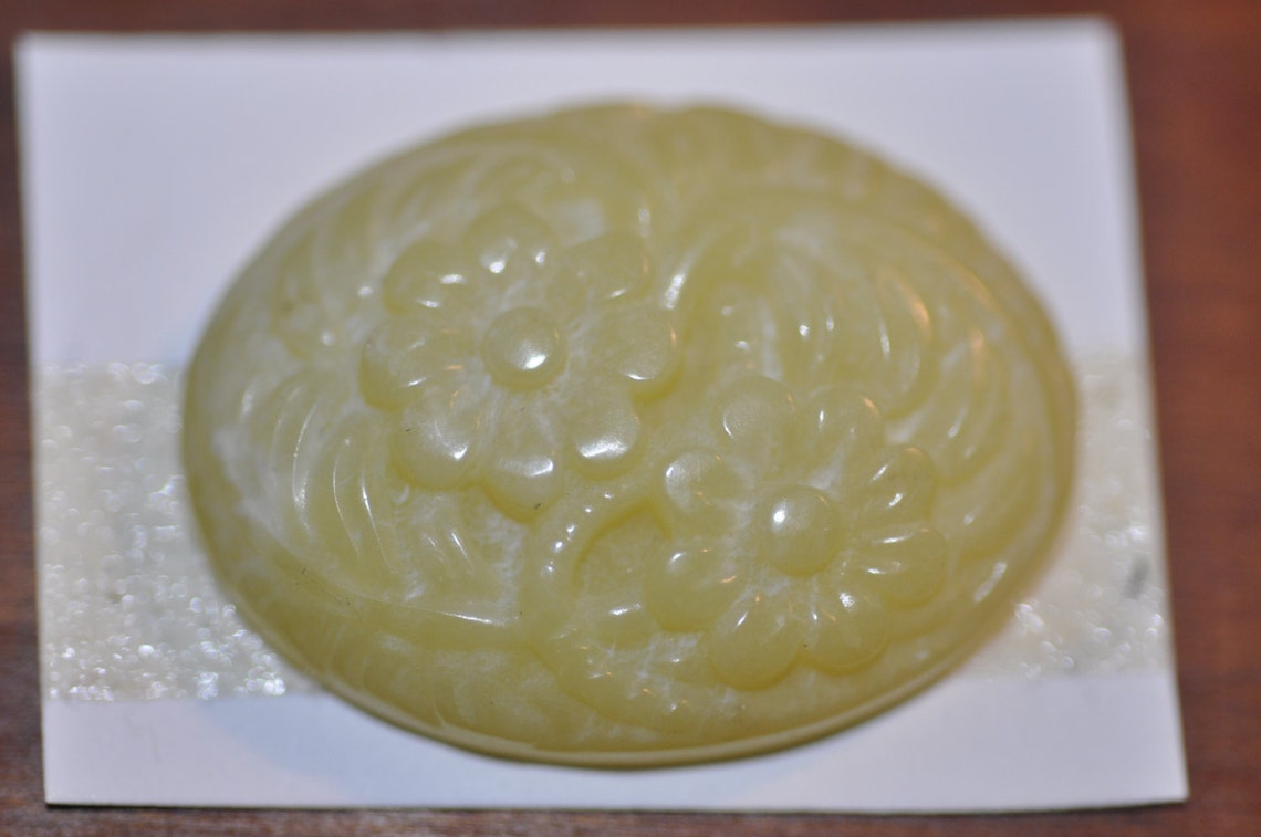 Carved Floral Oval Lemon Jasper Cabochon - Etsy