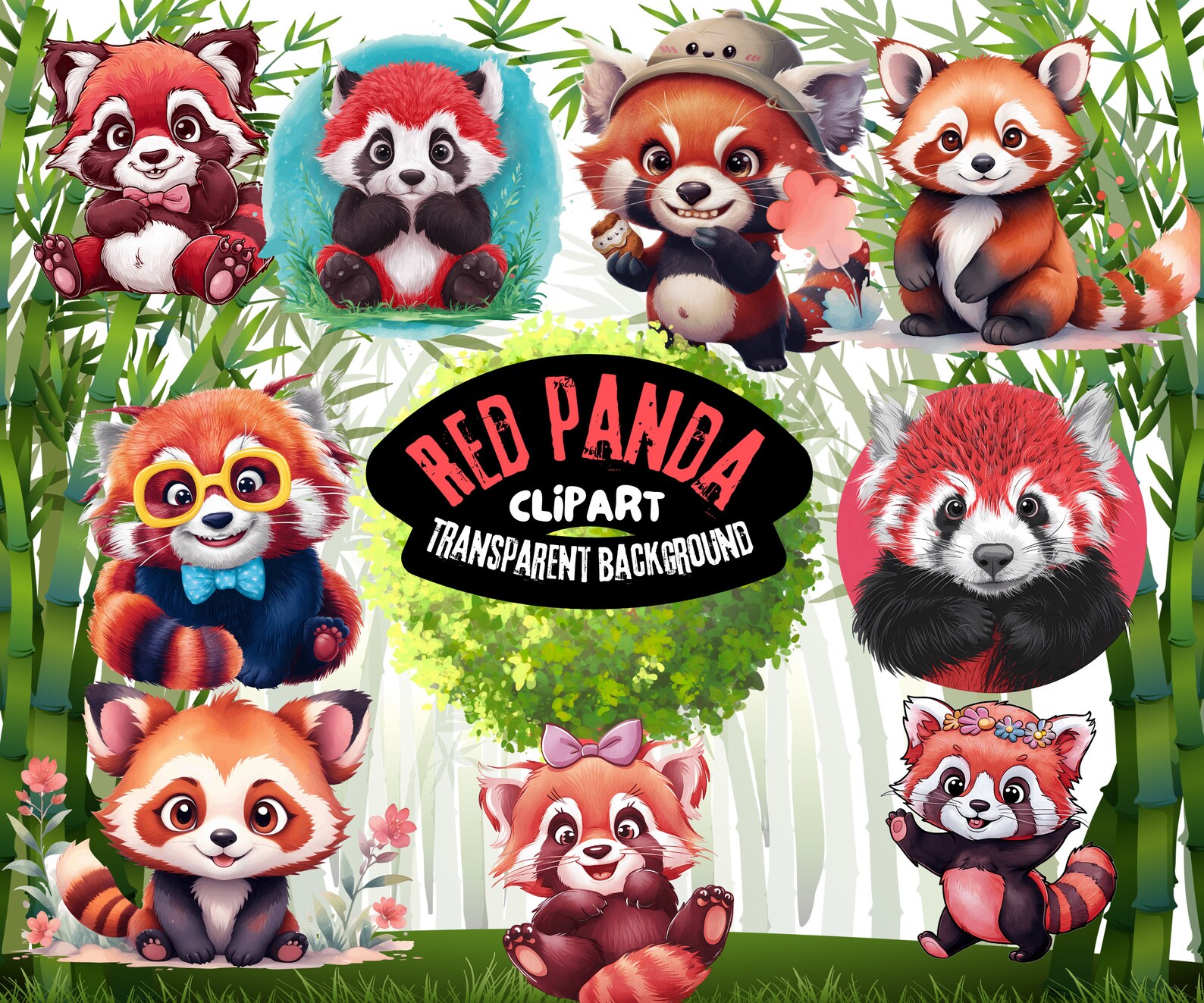 Red Panda Clipart, Cute Panda ,red Panda Art ,red Panda Printable ...