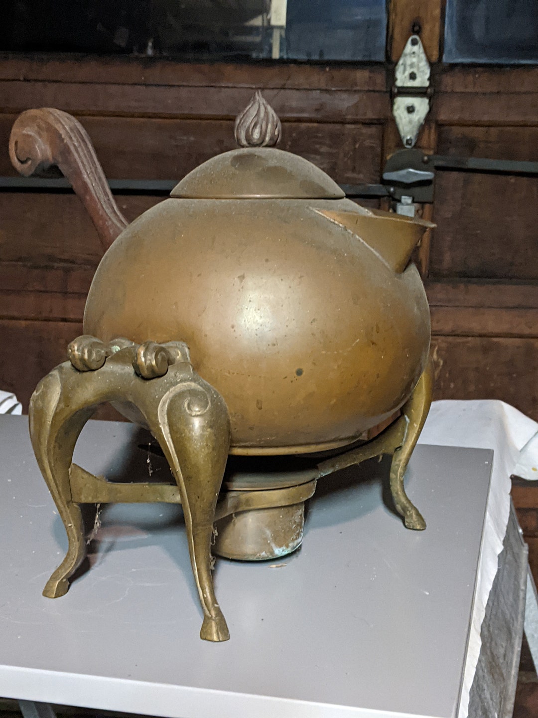 Vintage Copper Coffee or Tea Pot With Sterno Like Heating and Stand. - Etsy