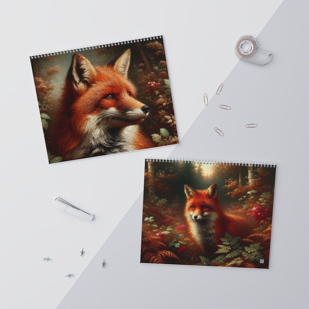 Fox Wall Calendar 2025, Animal Themed Monthly Planner, Yearly Organizer ...