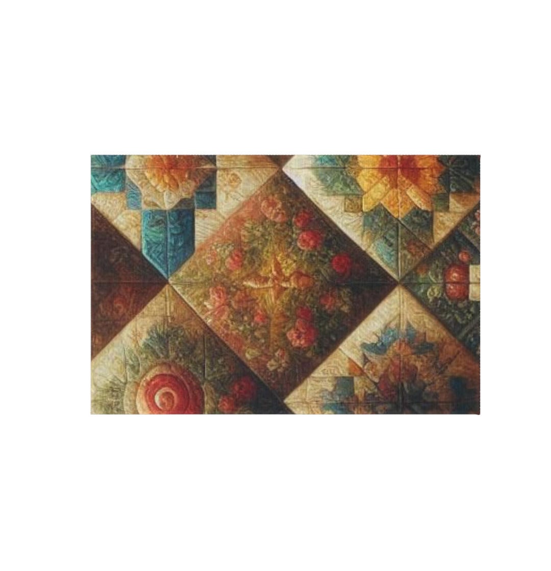 Quilt Pattern Outdoor Rug, Cabin Rug, Patio Decor, Camping Mat, Picnic ...