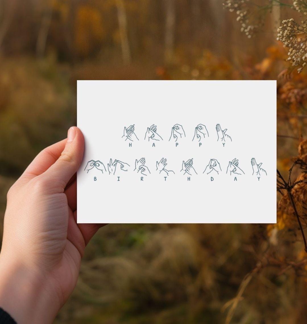 Happy Birthday - Bsl/british Sign Language Greetings Card - Etsy