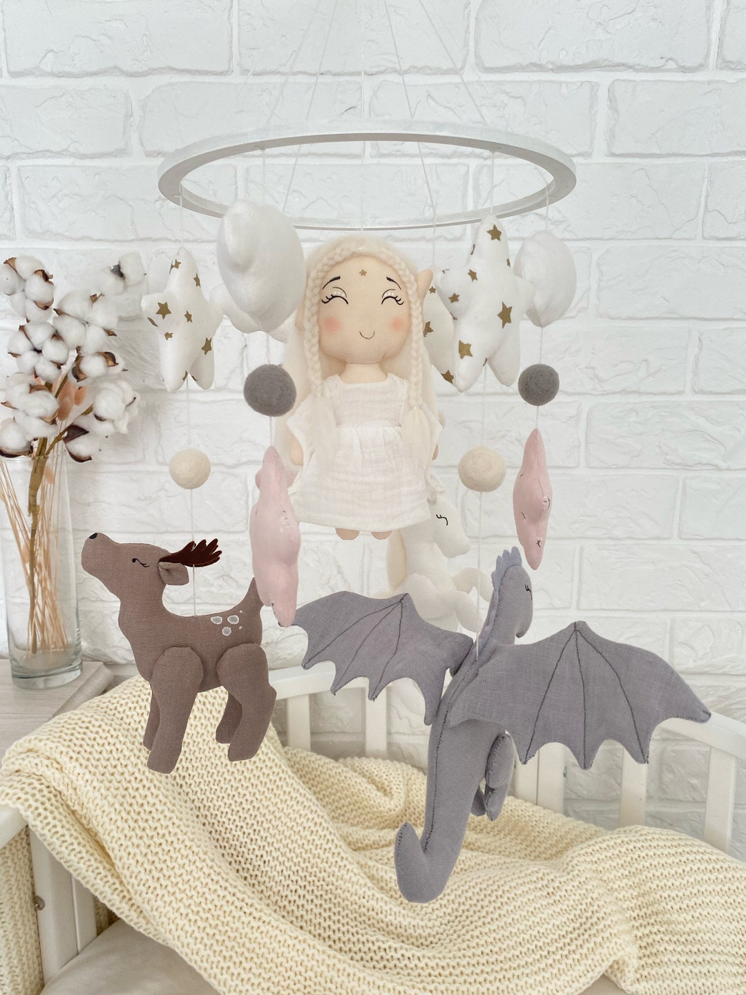 Baby Mobile Elven Girl for LOTR Fan, Baby Shower Gift, Fantasy Nursery ...