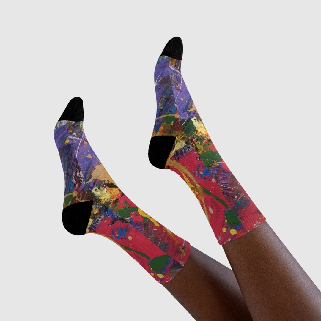 Colorful Sublimation Crew Socks, All Over Art Print Socks - Etsy