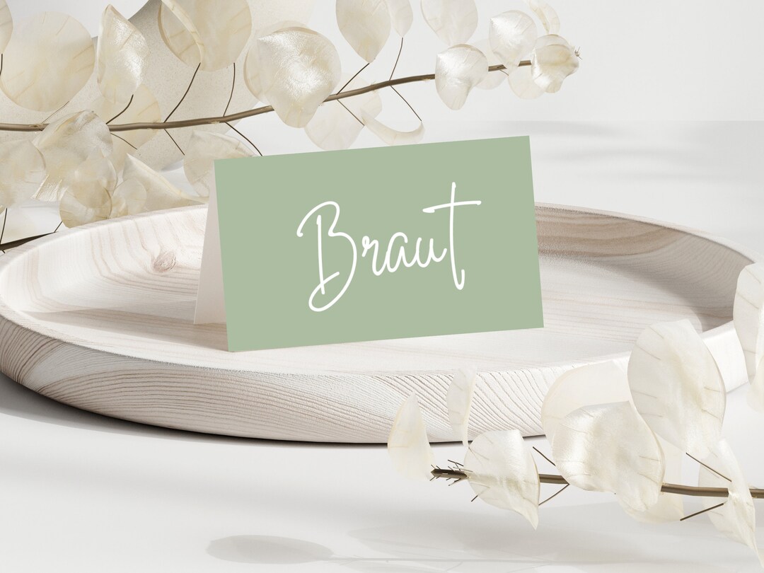 Elegant Greenery Name Tags for Your Wedding: Customizable - Etsy