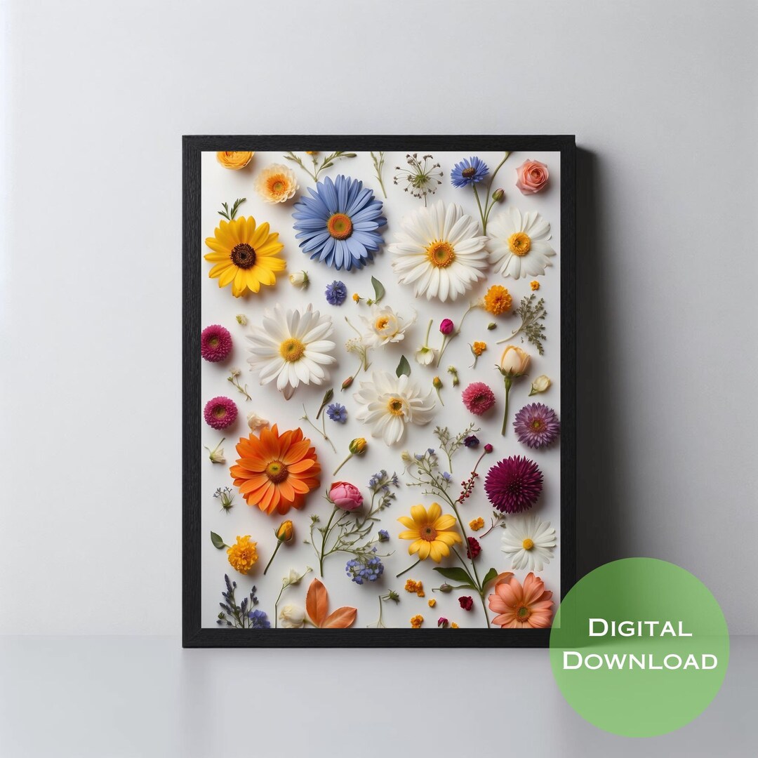 Modern Flower Art Printable Poster Wall Art - Etsy