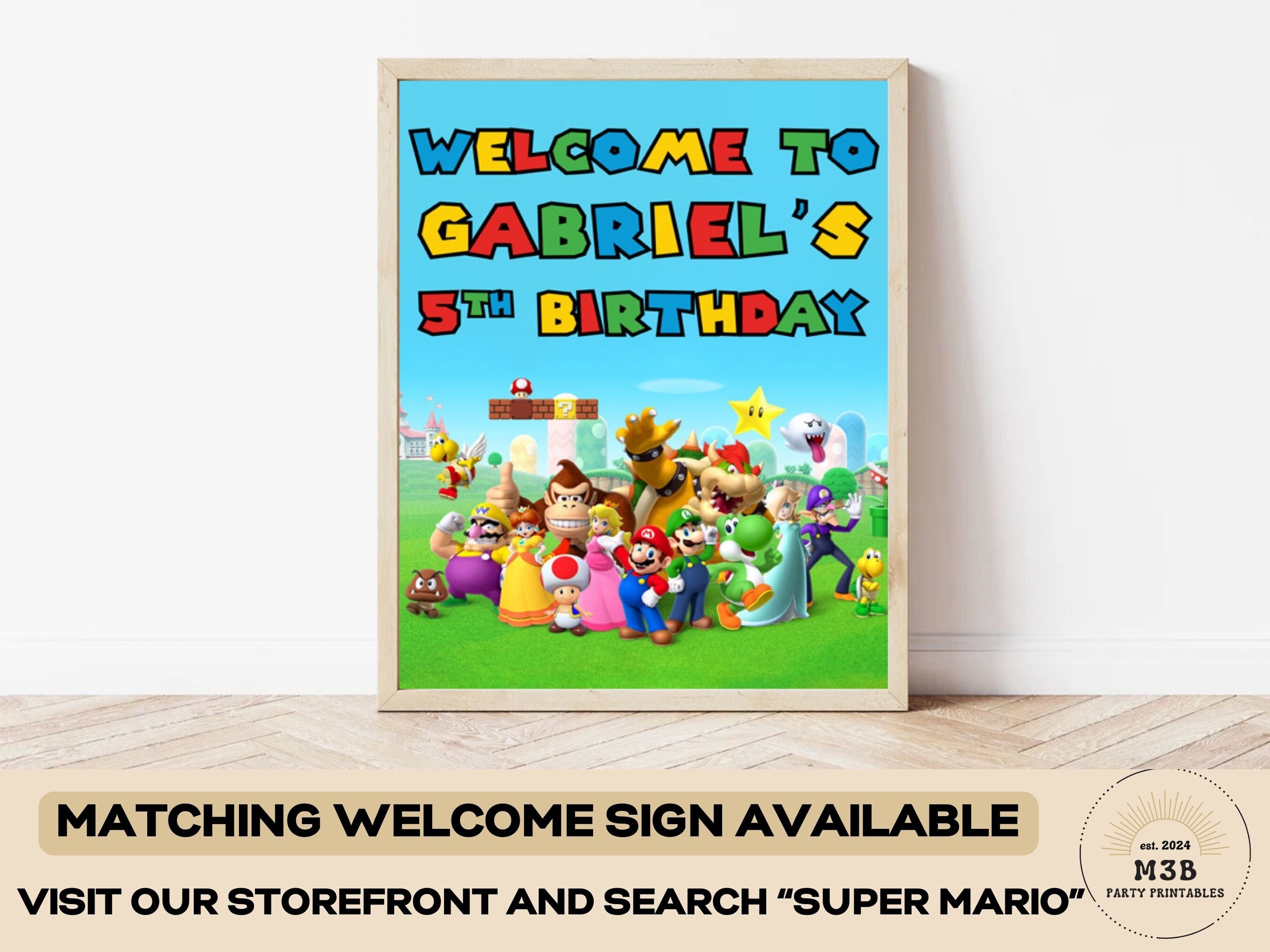 Super Mario Birthday Backdrop Banner, Personalized Mario Party Backdrop ...