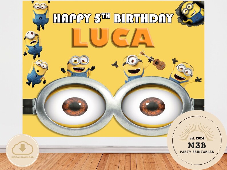 Minions Backdrop Banner, Personalized Minion Party Backdrop, Minions ...