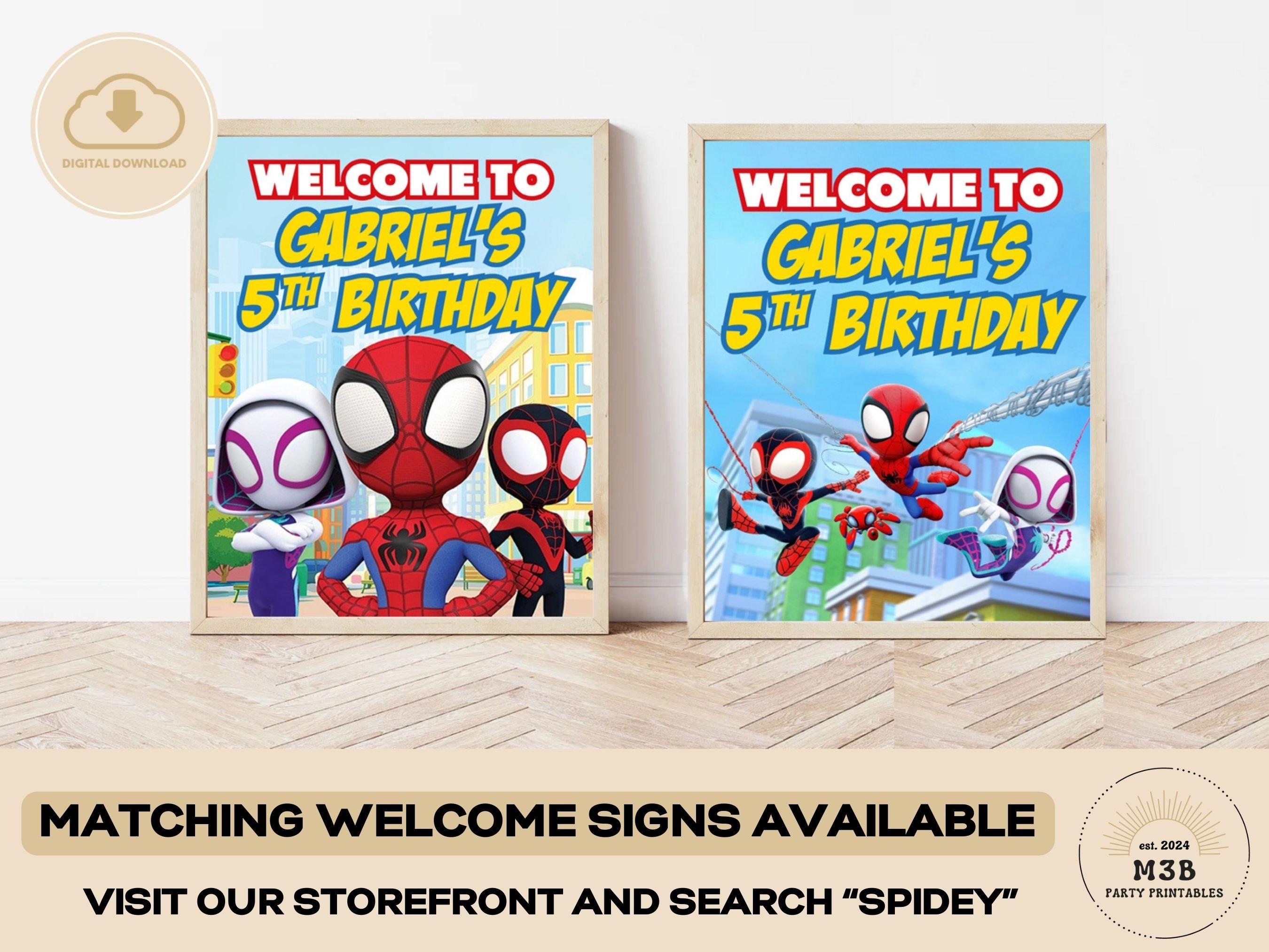 Spidey and His Amazing Friends Birthday Backdrop Banner, Personalized ...