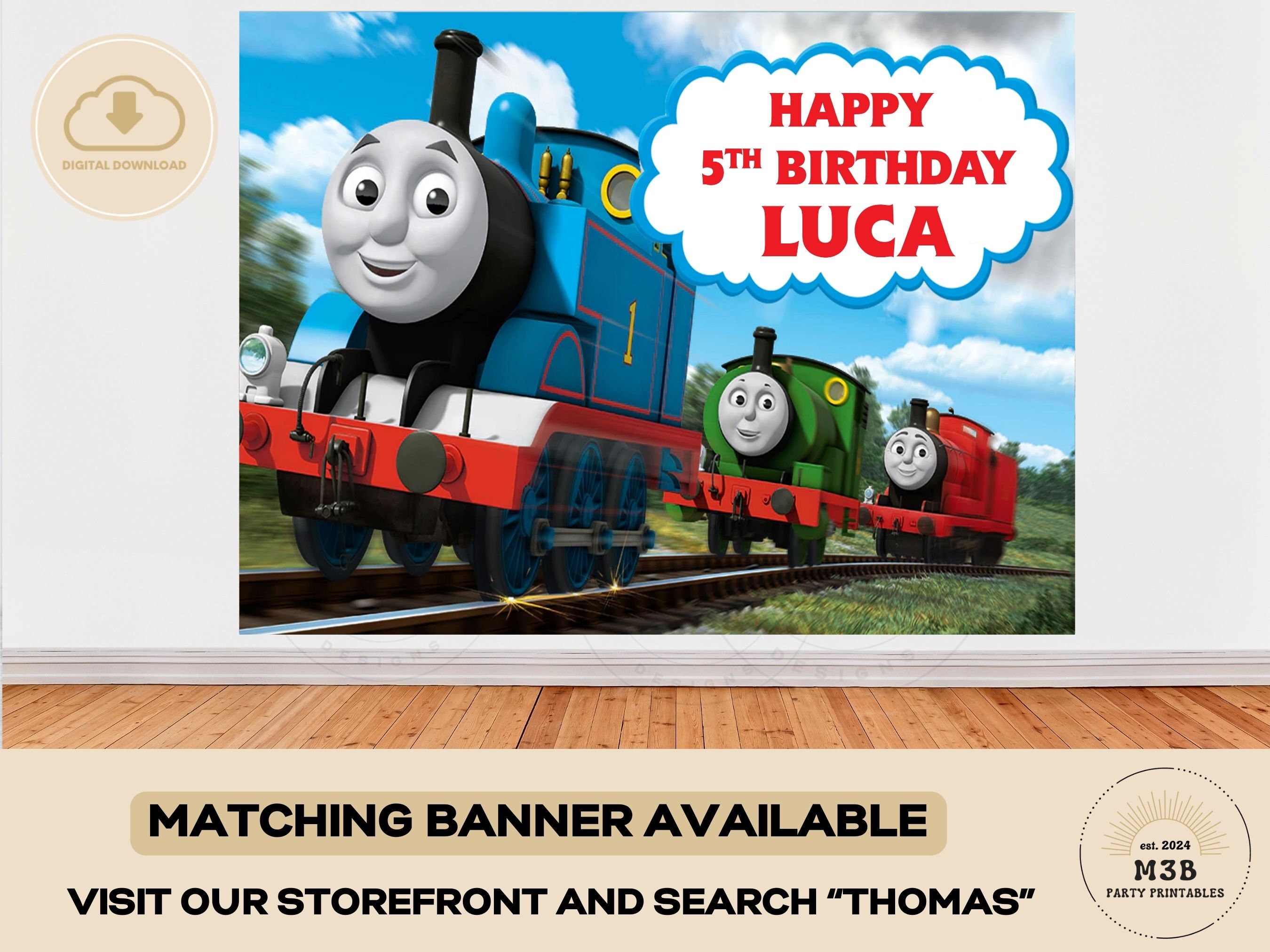 Thomas and Friends Birthday Welcome Sign, Thomas the Tank Personalized ...