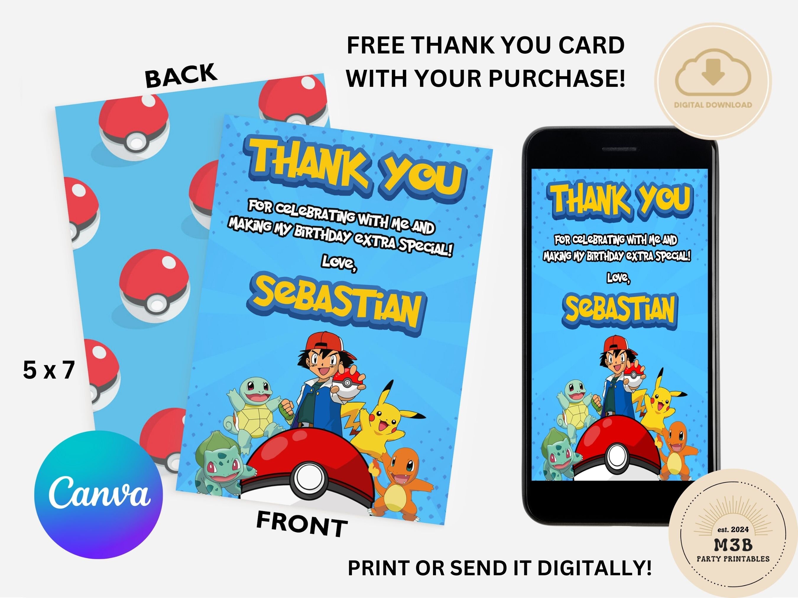 Pokemon Birthday Welcome Sign, Personalized Pikachu Ash Poster ...