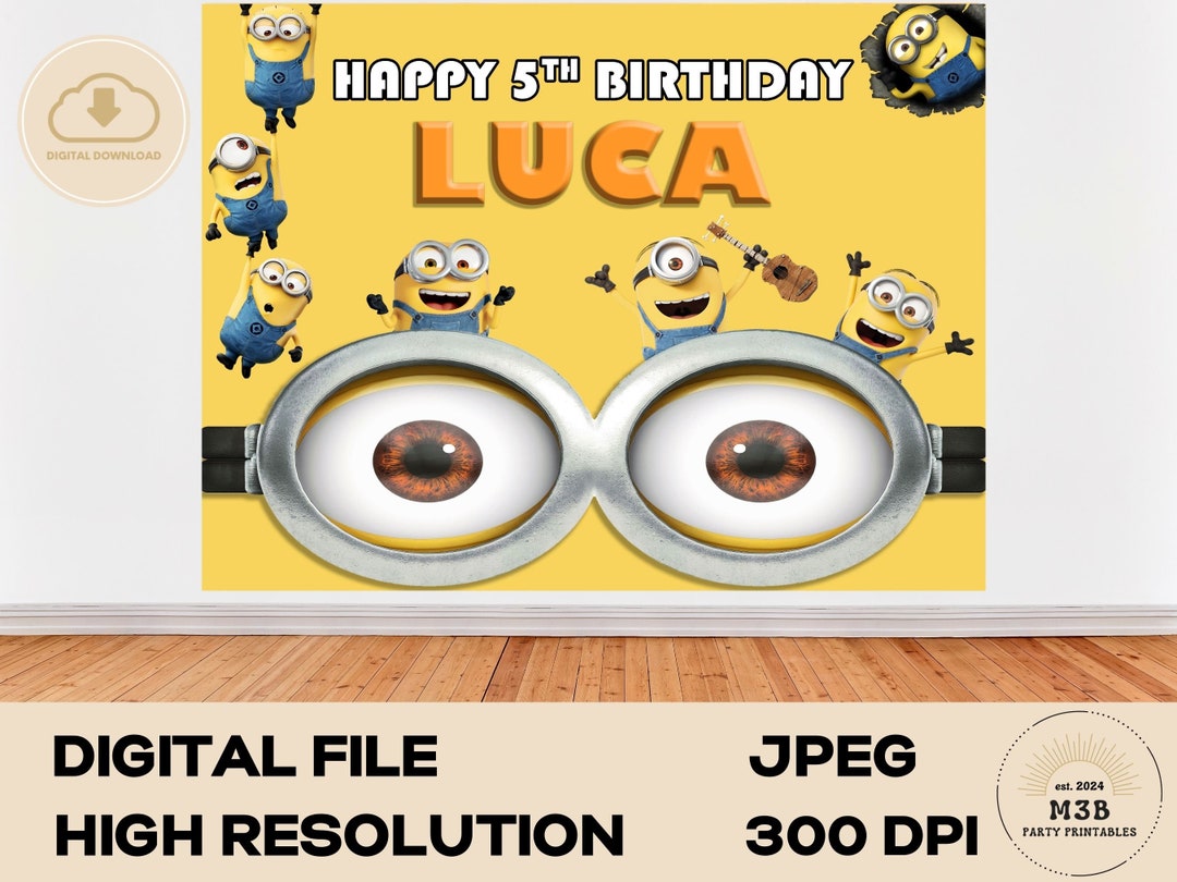 Minions Backdrop Banner, Personalized Minion Party Backdrop, Minions ...