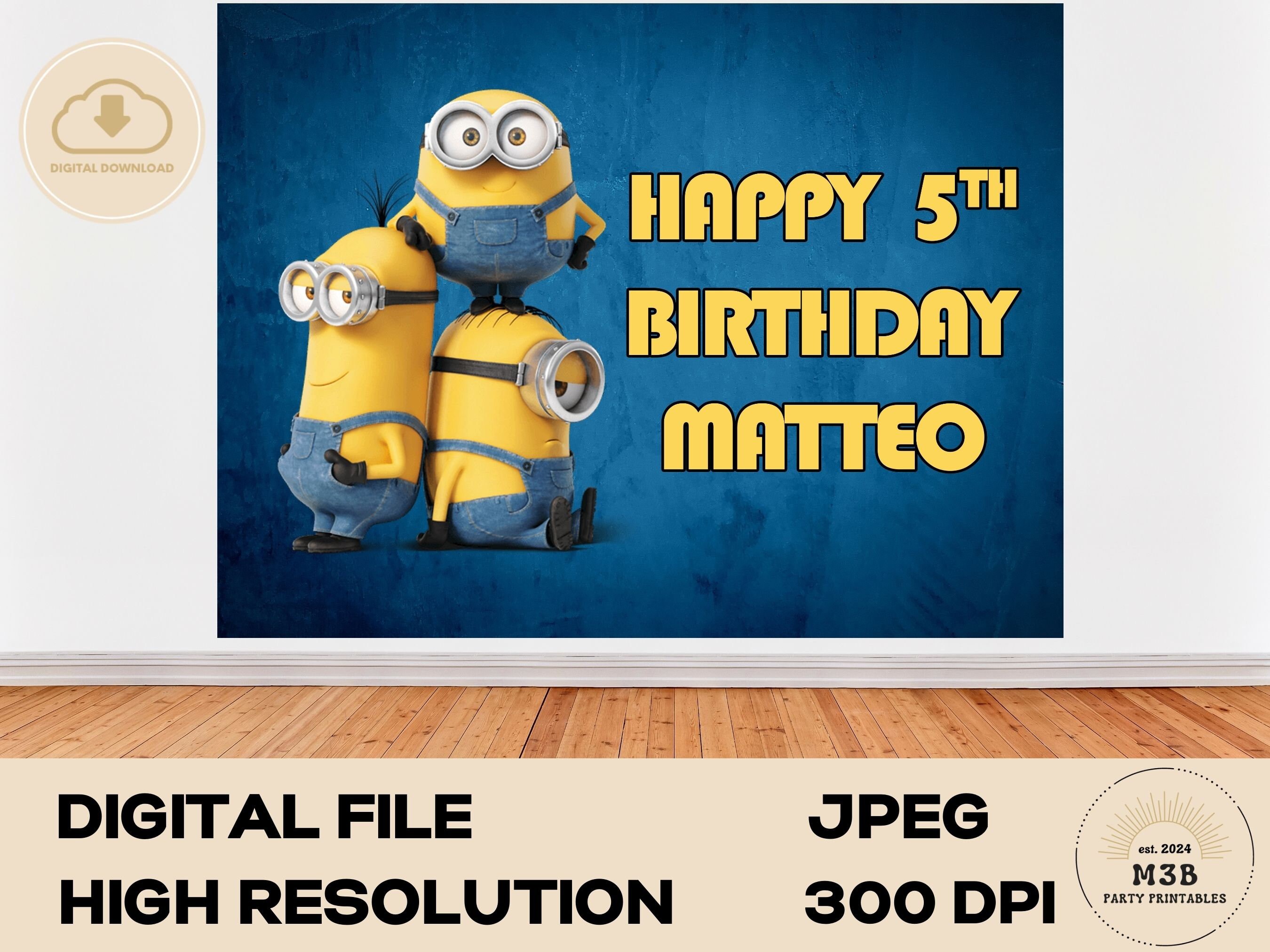 Minions Backdrop Banner, Personalized Minion Party Backdrop, Minions ...