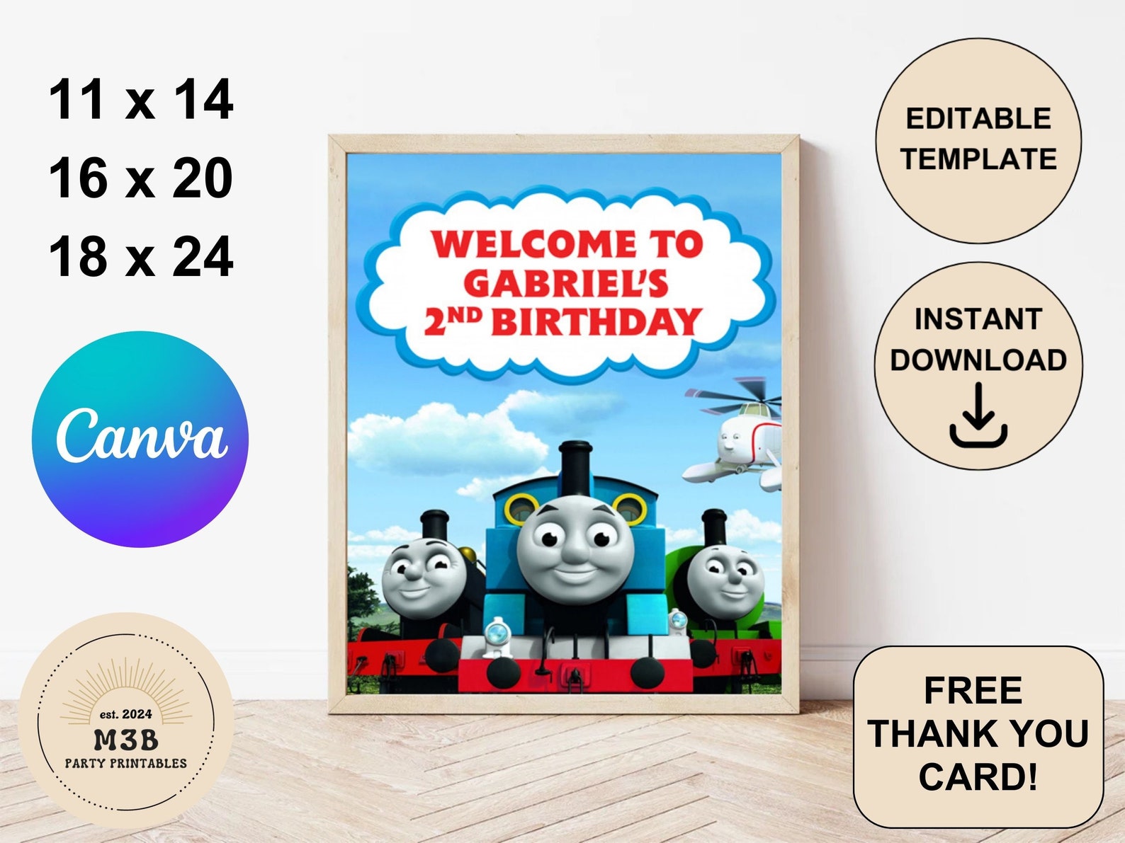Thomas and Friends Birthday Welcome Sign, Thomas the Tank Personalized ...