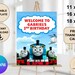 Thomas and Friends Birthday Welcome Sign, Thomas the Tank Personalized ...