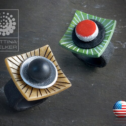 Polymer Clay PDF Tutorial geometrical Rings - Etsy