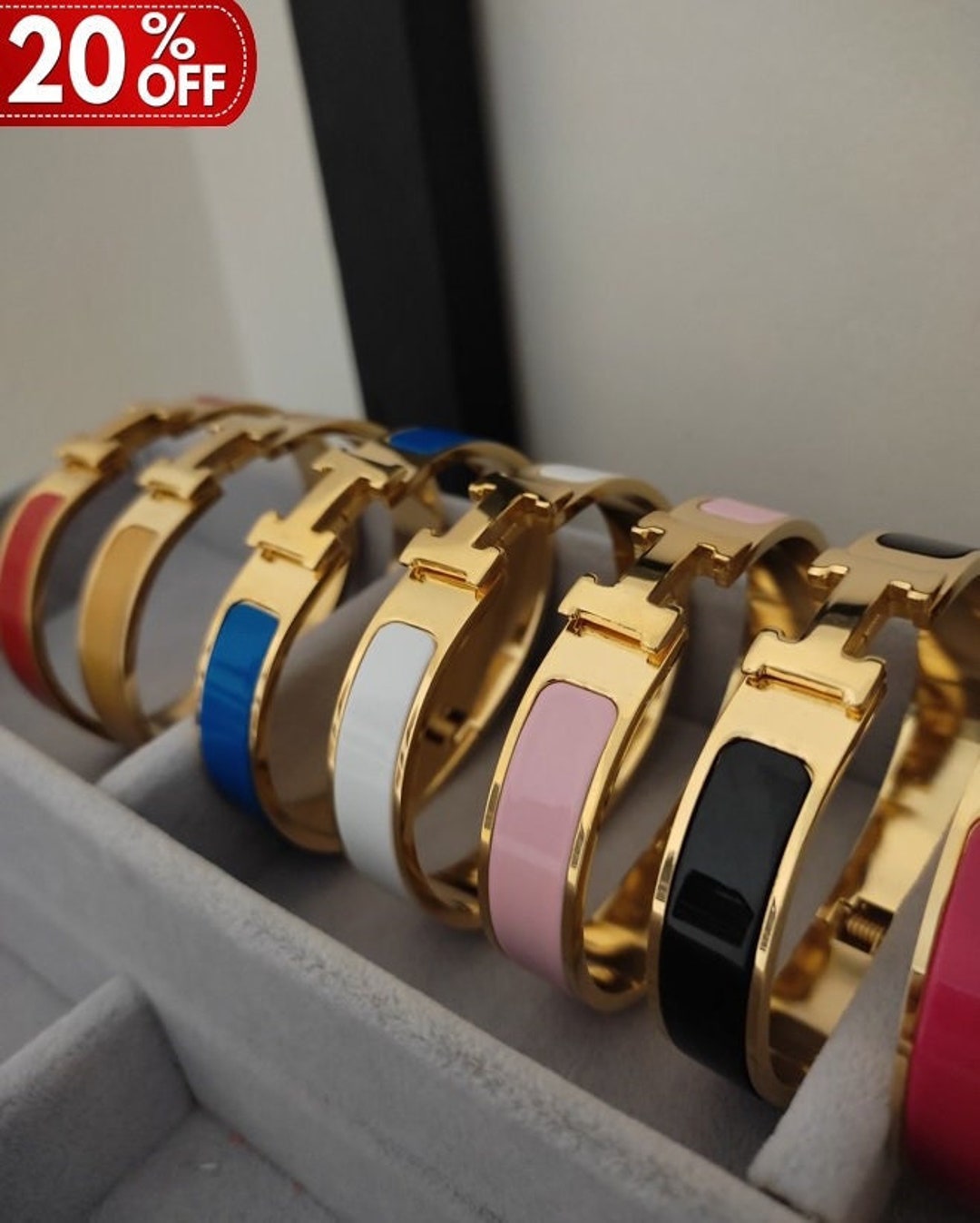 Seven Color Cuff Bracelet 18K Gold Hinge Style Women Bangle Bracelet ...