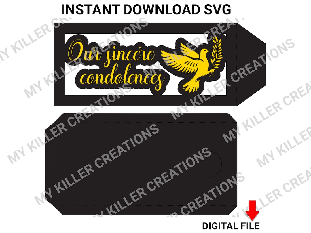 Condolence Money Envelope - SVG Sympathy Gift Envelope for Funeral ...
