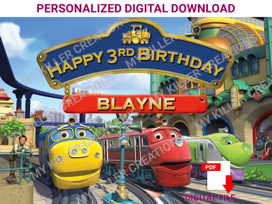 Chuggington Birthday Cake Topper Custom Personalized Digital Print ...