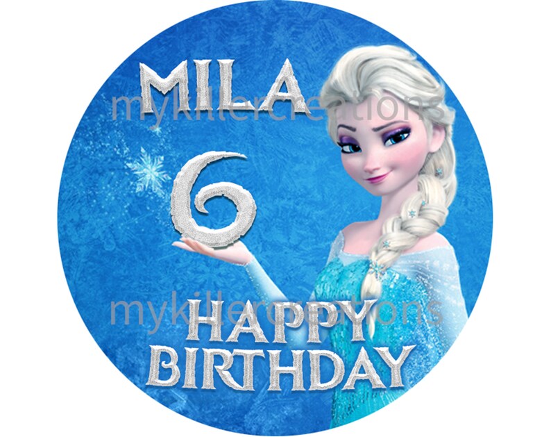 Elsa Frozen Birthday Cake Topper Custom Personalized Digital - Etsy