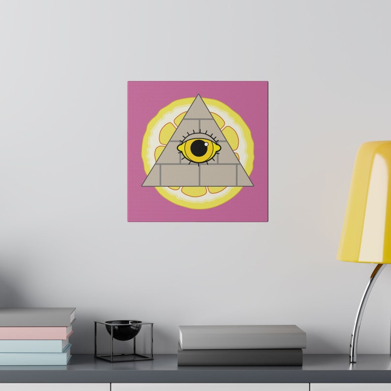 Lemonati Pyramid Eyeball Art, Illuminati Lemons Home Decor, Eyeball ...