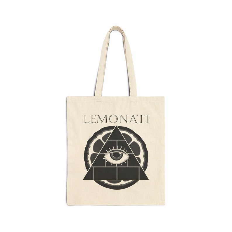 Black Lemon Lemonati Illuminati Cotton Canvas Tote Bag, Pyramid Eye ...