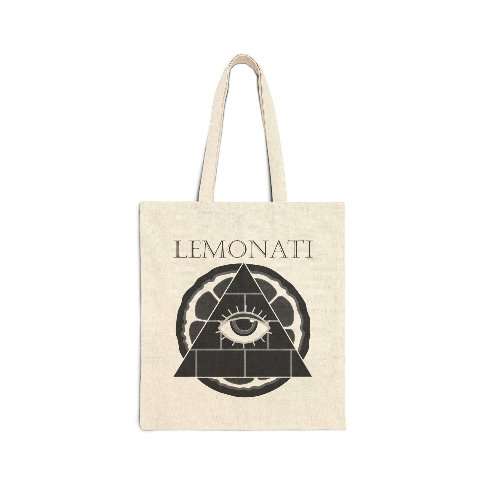 Black Lemon Lemonati Illuminati Cotton Canvas Tote Bag, Pyramid Eye ...