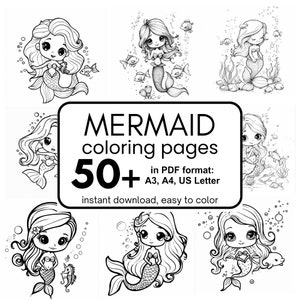 50+ Mermaid Coloring Pages for Kids, Printable Coloring Pages for ...