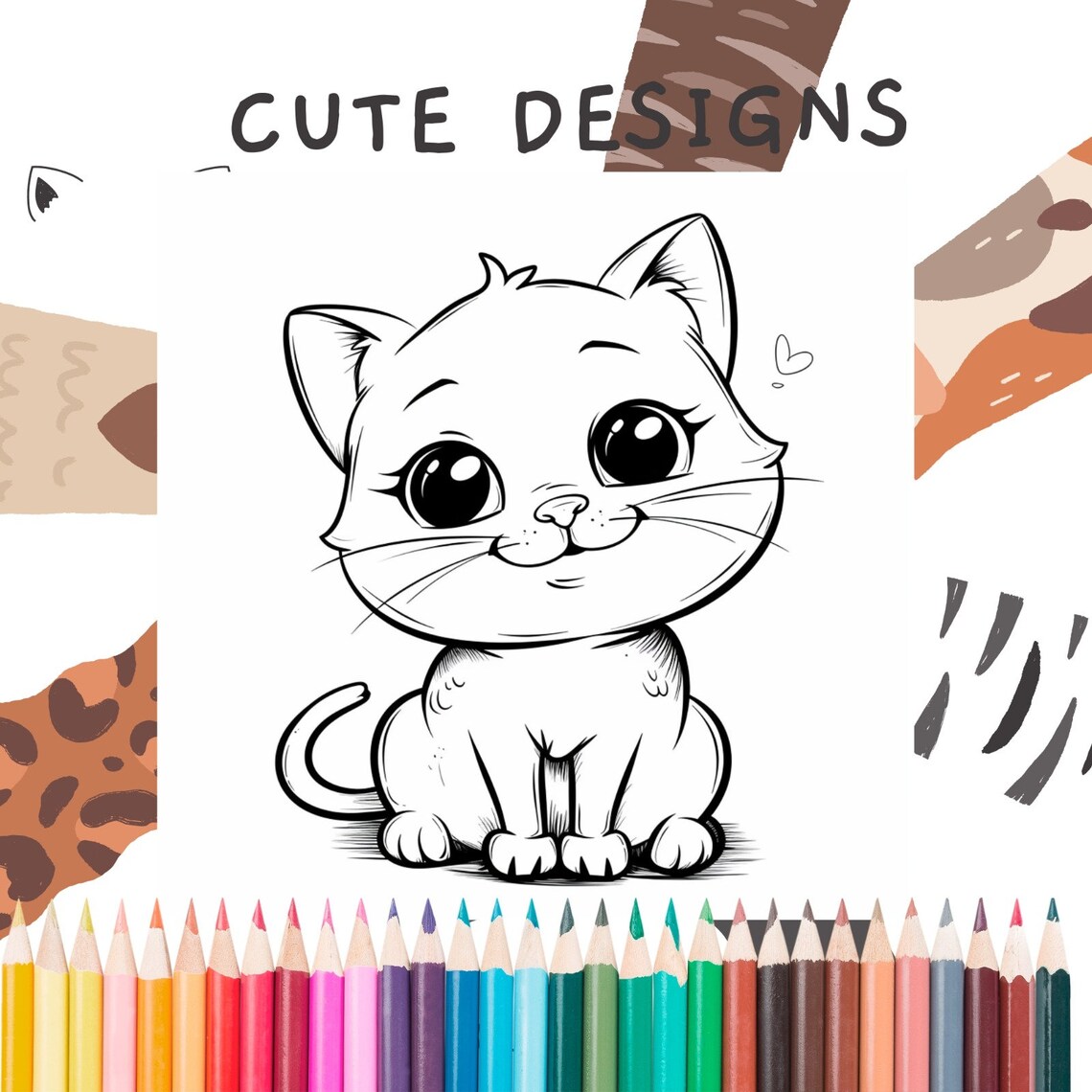 50 Cats Coloring Pages for Kids, Printable Coloring Pages for Children ...