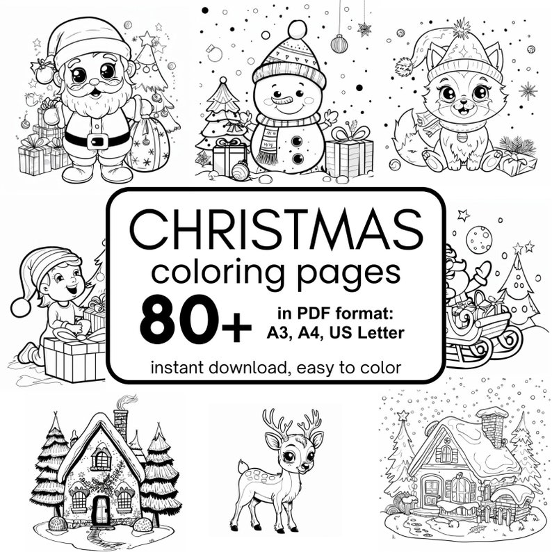 80+ Christmas Coloring Pages for Kids, Printable Coloring Pages for ...