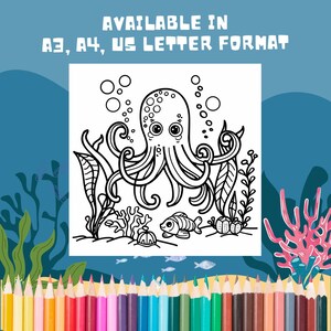 65 Sea Creatures Coloring Pages for Kids, Kids Coloring Pages, Octopus ...
