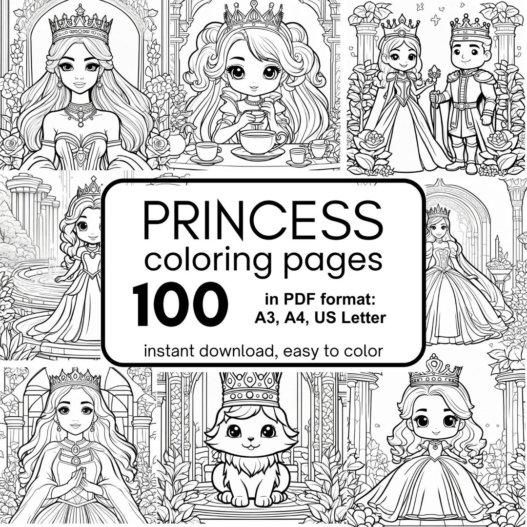 100 Princess Coloring Pages for Kids, Princess Coloring Sheets ...